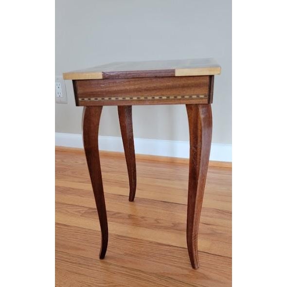 1950s Vintage Pair Italian Lacquered Top Small Music Box Tables | Chairish