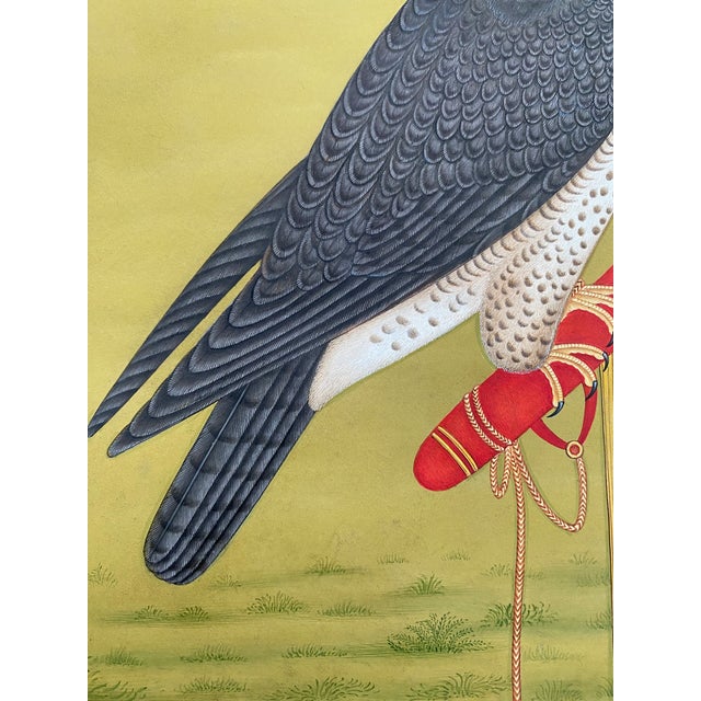 Vintage Original Hand Painted Indian Mughal Miniature Hawk and Falcon ...