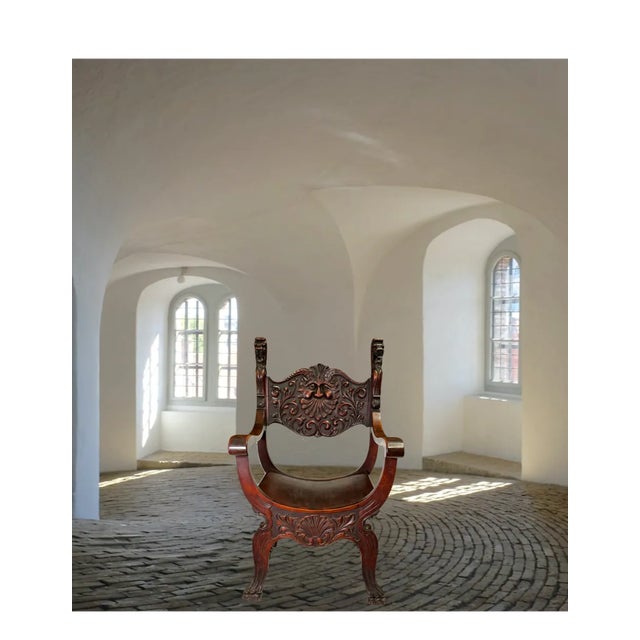 19th Century Walnut Savonarola North Wind Chair by Stomps-Burchardt ...