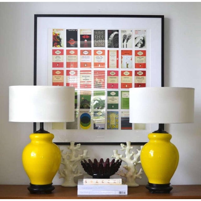 Yellow Glazed Ceramic Table Lamps - a Pair | Chairish