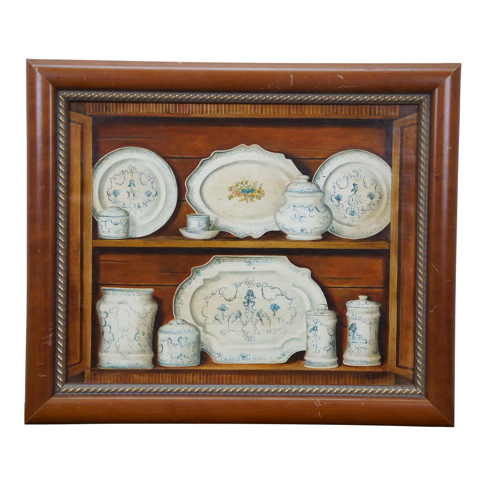 Late 20th Century Fabrice De Villeneuve Trompe l'Oeuil China Cupboard ...