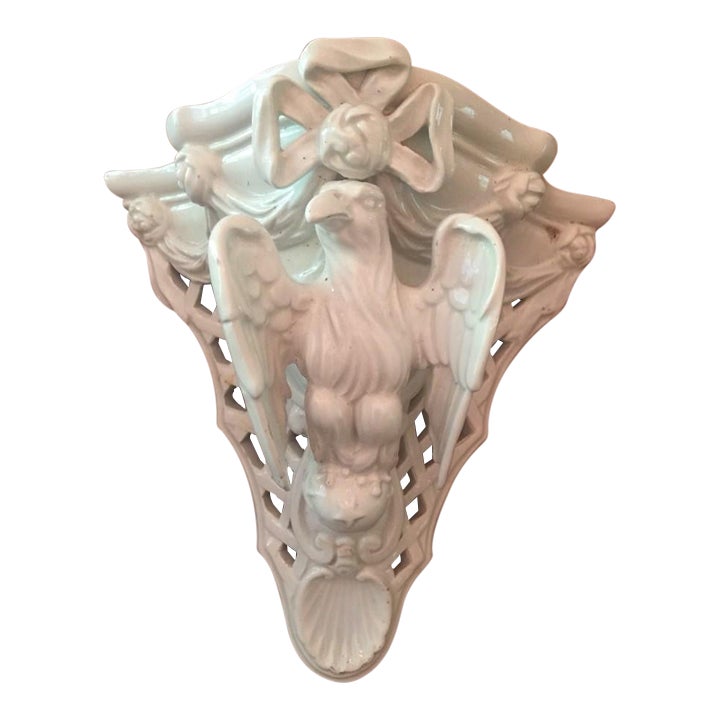 Vintage Italian Ceramic Porcelain Eagle Wall Bracket Sconce | Chairish