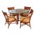 Ficks Reed Bamboo Rattan Five Piece Dining Set of 5 | Chairish