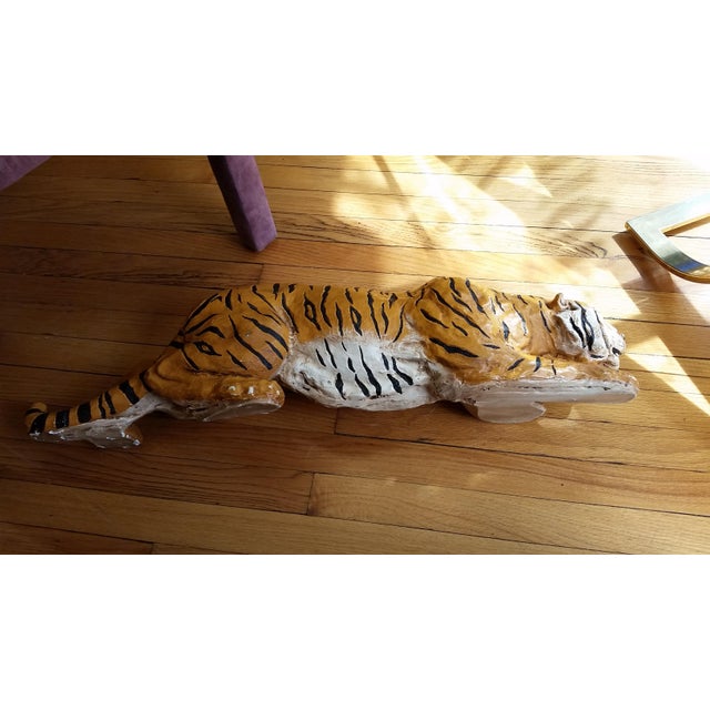 1960s Figurative Plaster Stalking Tiger Figurine | Chairish