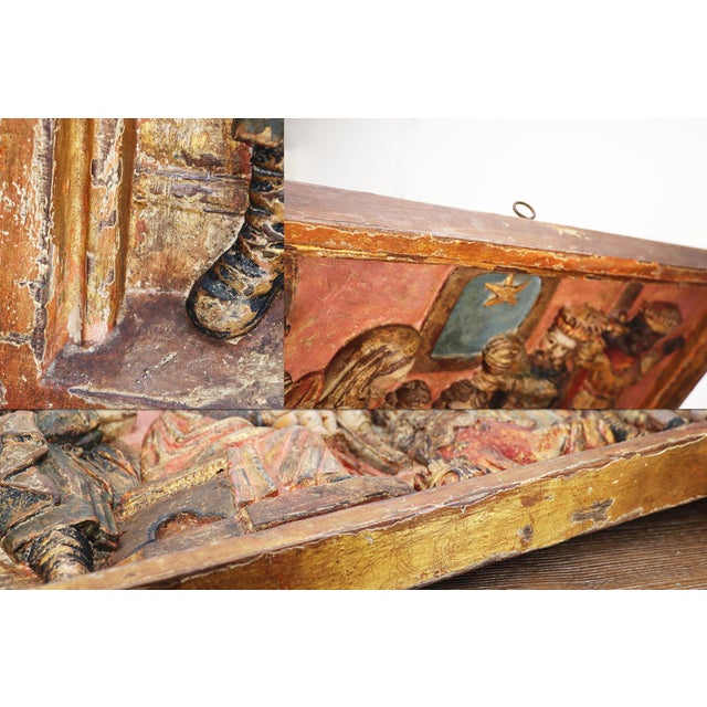 18th Century Baroque Nativity Scene, Crèche Wooden Retable, Portuguese ...