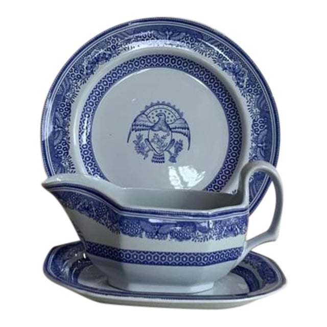 1950s Copeland Spode "Heritage" Sauce Boat/Stand and Chop Plate Set- 3 ...