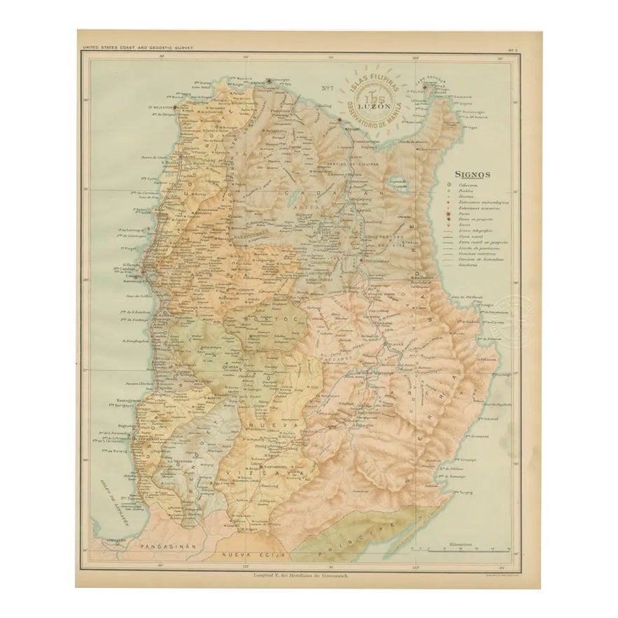 Topographic and Meteorological Map of Northern Luzon Observatorio in ...