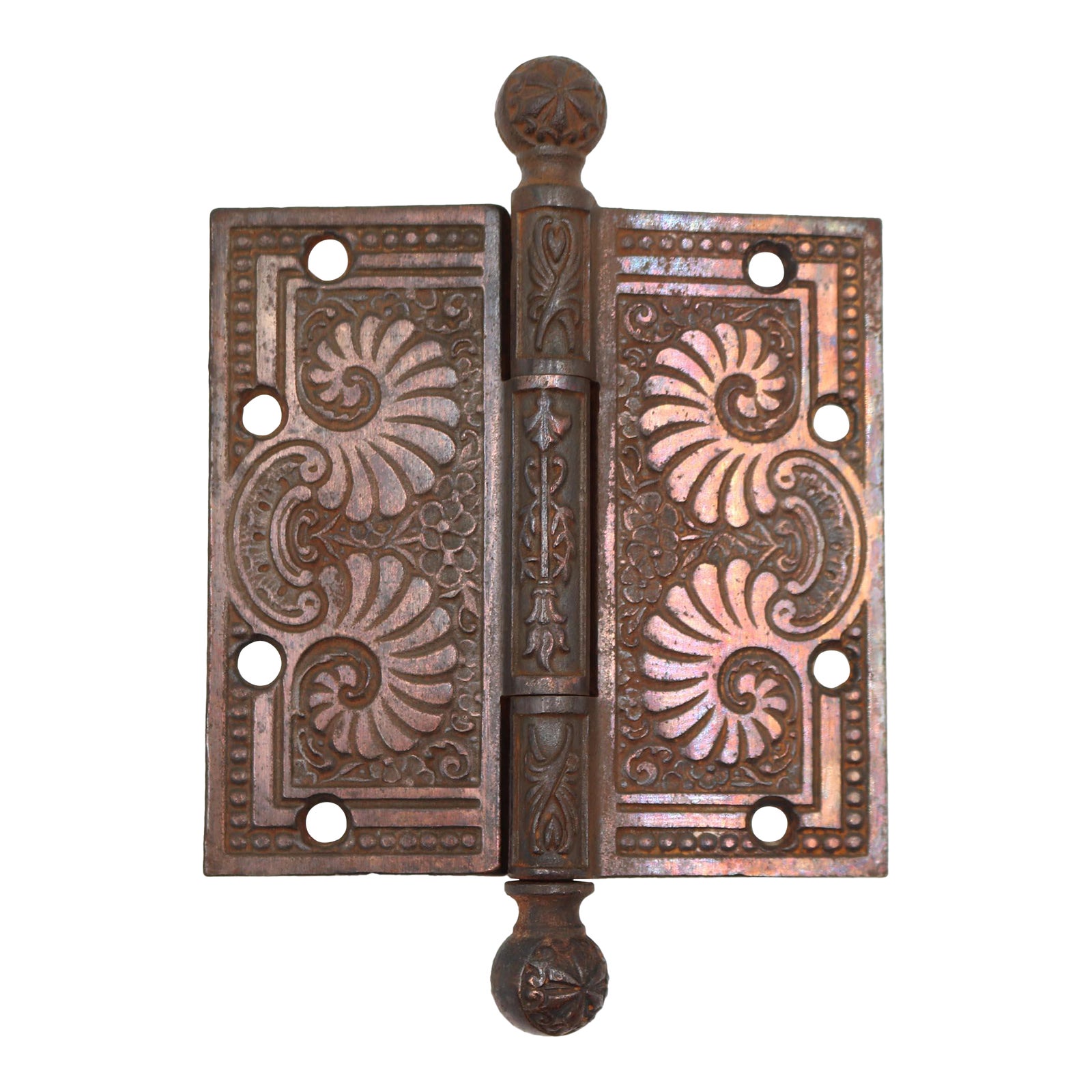 Antique Victorian 4.5 X 4.5 In. Copper Plated Cast Iron Door Hinge ...