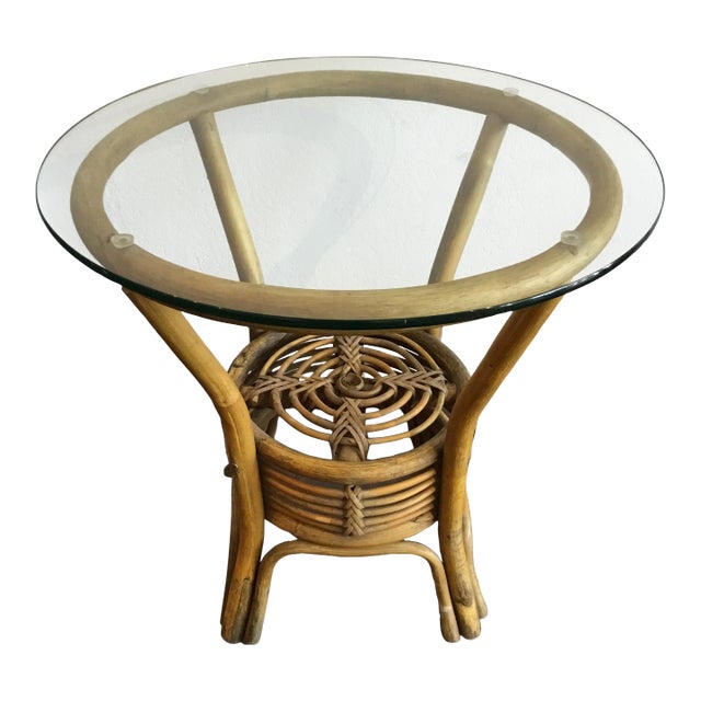 Vintage rattan side table store
