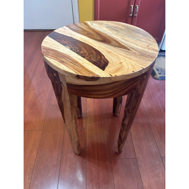 1970s Mid Century Modern Mixed Wood Side Table | Chairish
