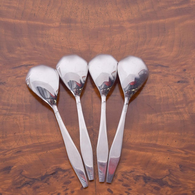 1950s Gio Ponti Stainless Flatware Diamond Soup Spoons for Reed ...