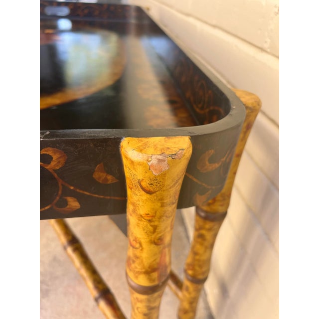 Vintage Chinouserie Maitland-Smith Attributed Faux Bamboo Butler Style ...