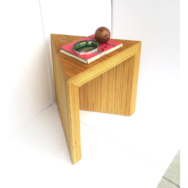 Wicker Pencil Reed End Side Table | Chairish