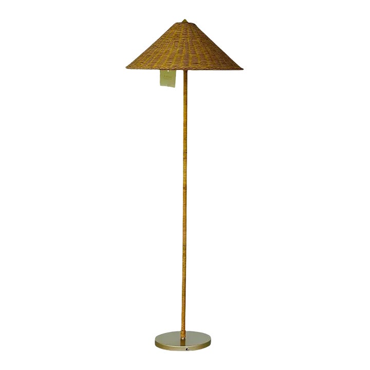 21st Century Lillian August Coastal Rattan Floor Lamp | Chairish