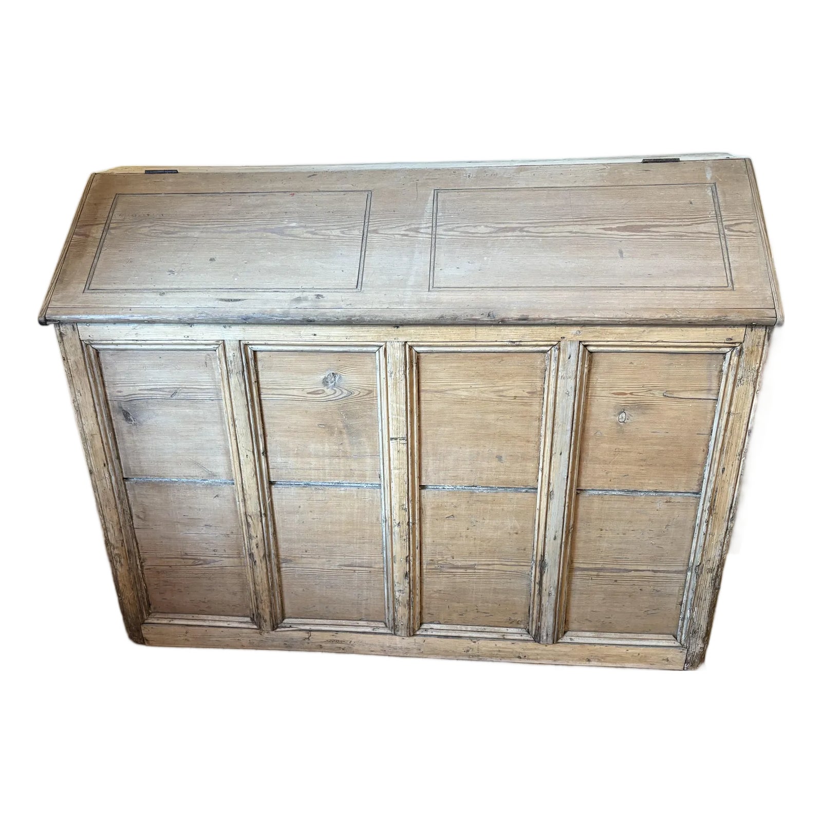 Antique Irish Pine Grain Bin W/Custom Interior Hidden Desk | Chairish
