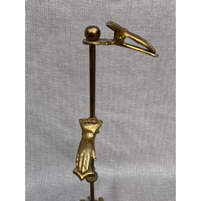 Vintage Brass Hand Note Card Holder Stand | Chairish