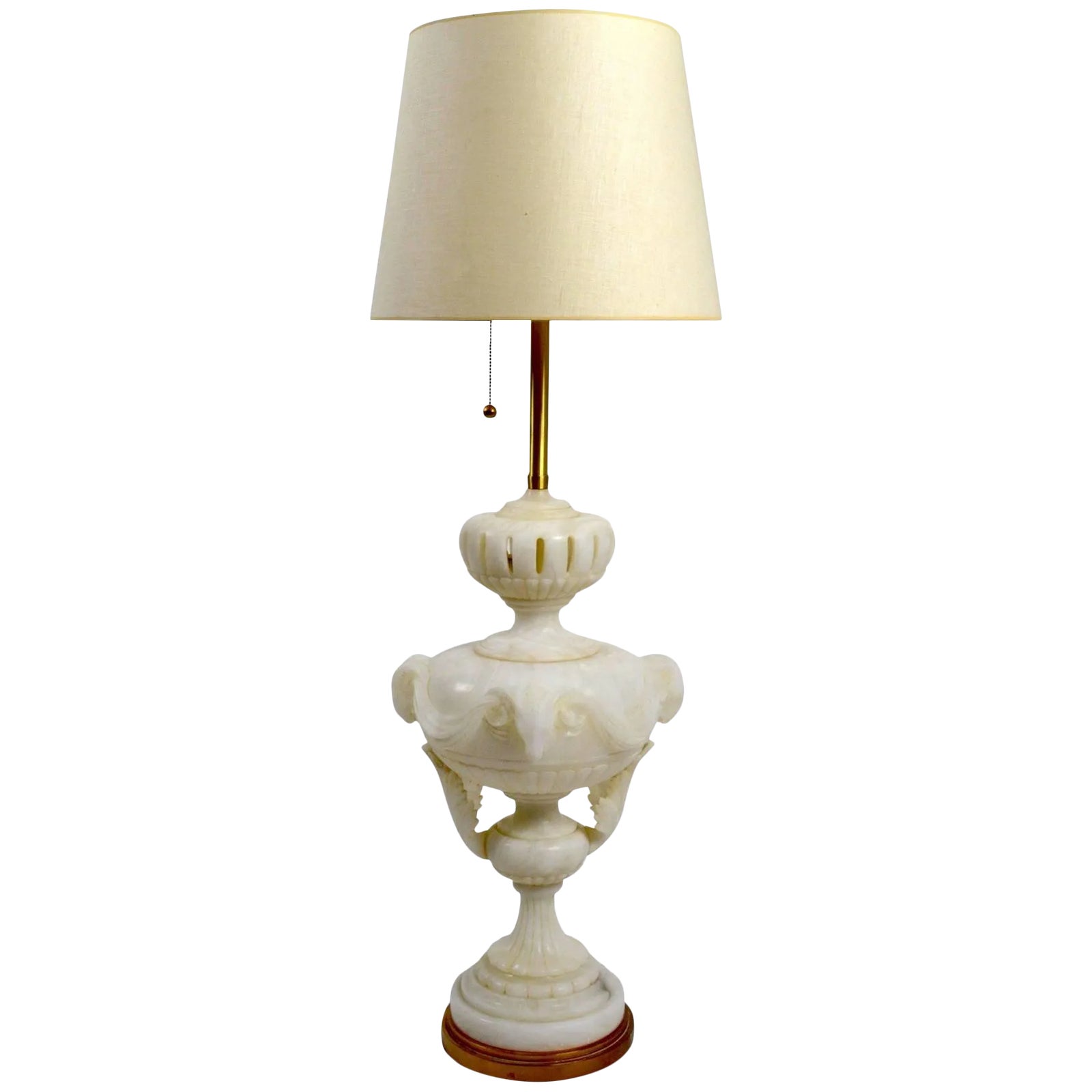 Large Alabaster Lamp by Marbro Co | Chairish