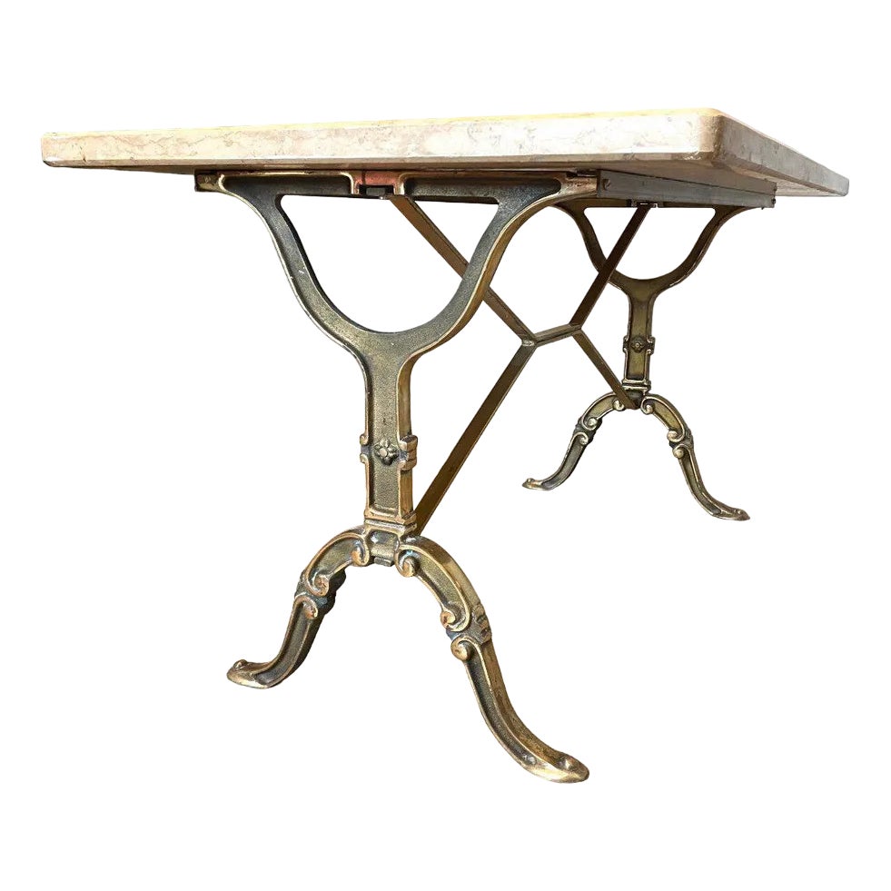 Golden Cast Iron Bistro Table | Chairish