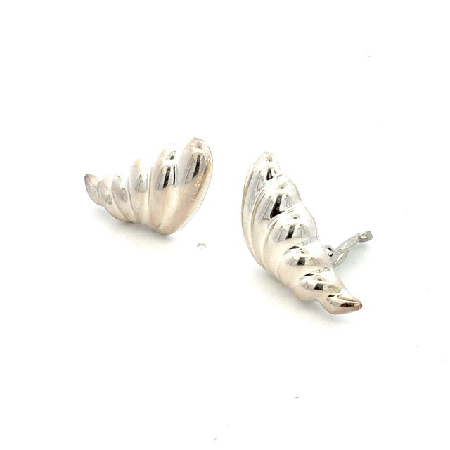 Late 20th Century Tiffany & Co Puffed Omega Back Wing Earrings Non ...