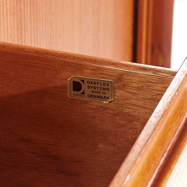 Danflex Mid Century Teak Tambour Door Gentlemans Chest Armoire | Chairish