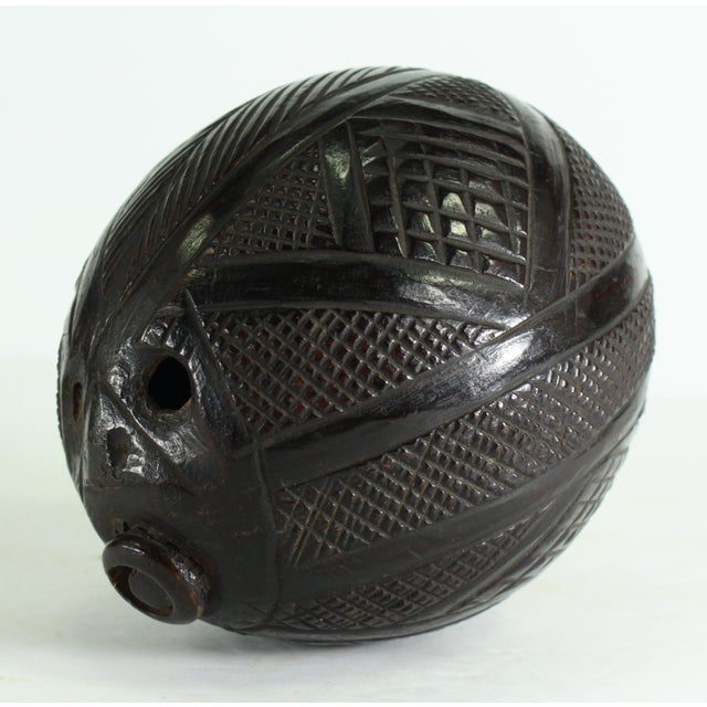 Early 1800's Carved Coconut Shell Vessel Sailor's Art | Chairish