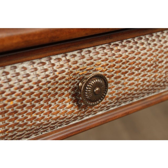 British Colonial Style Leather Top Writing Desk | Chairish