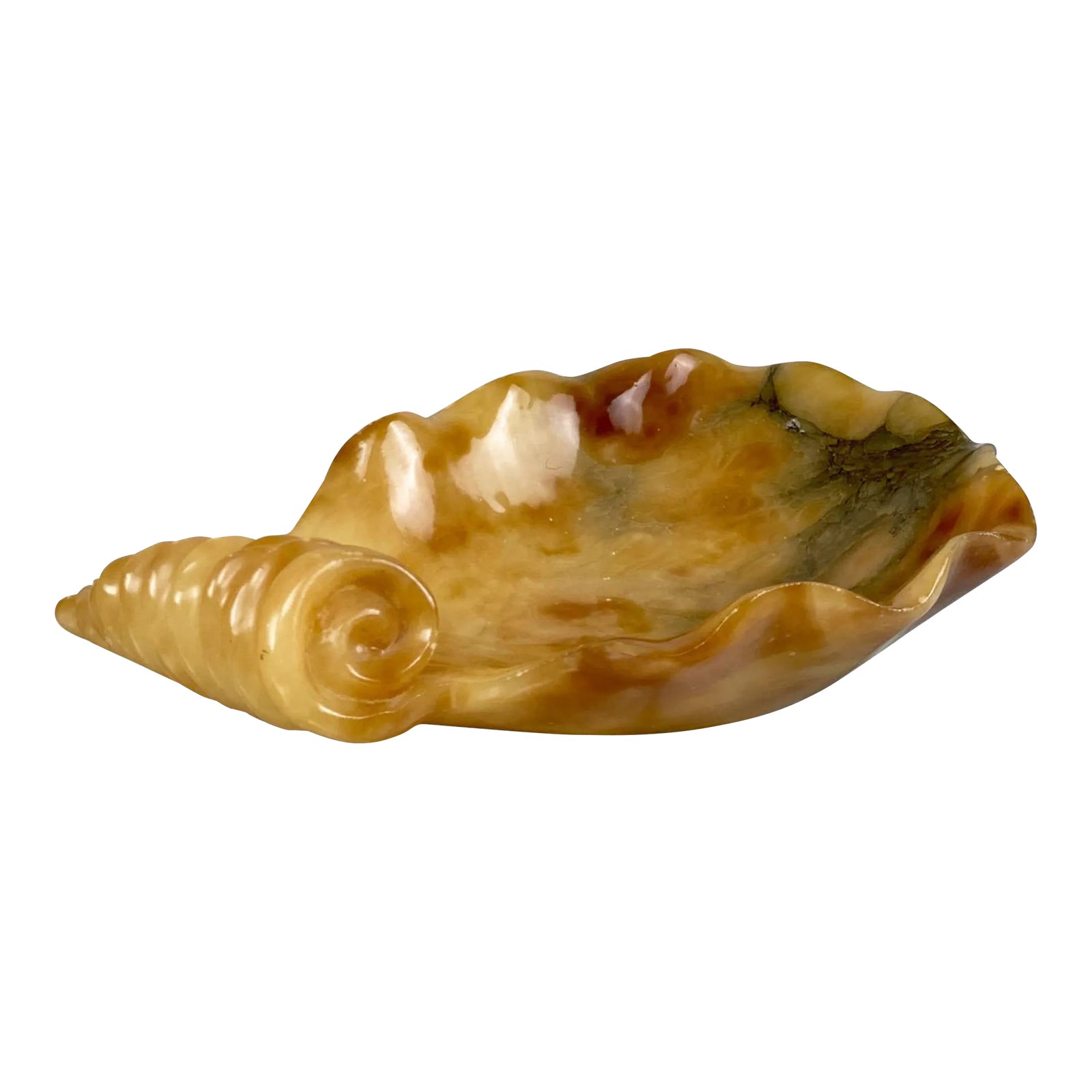 Vintage Hollywood Regency Coastal Shell Italian Alabaster Soap Dish ...