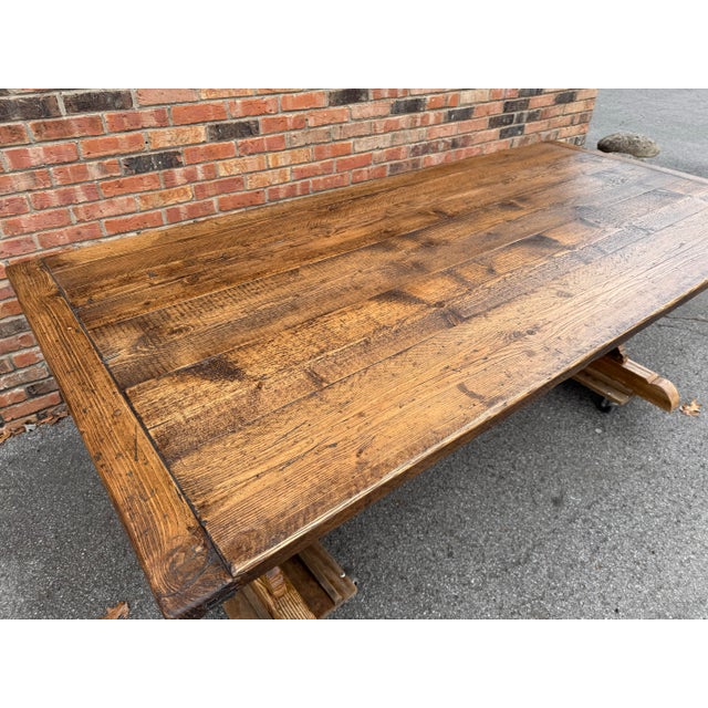Antique English Pine Dining Table | Chairish