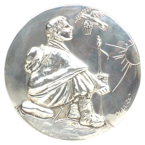 Limited Edition Silver Relief by Giacomo Manzù for Franklin Mint, 1970s ...