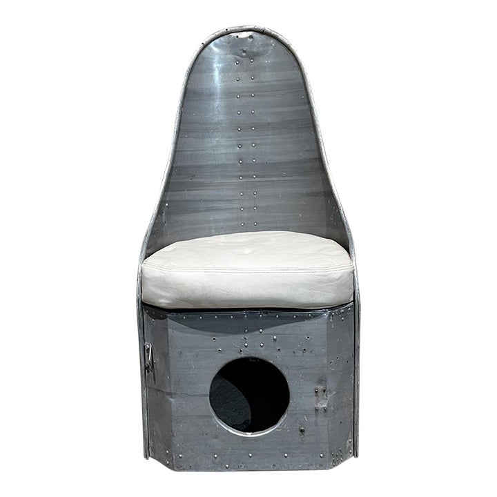 1940s Aircraft Airplane Seat Aluminum and Leather Genuine Aviation ...