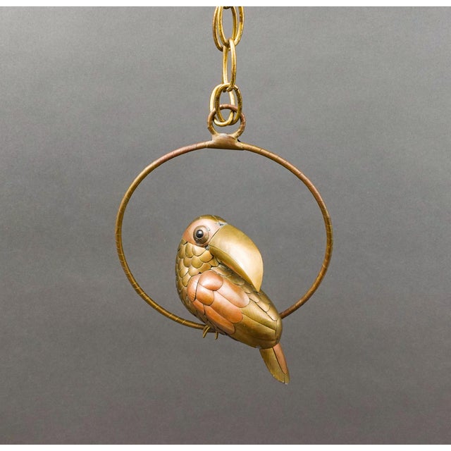 Mid 20th Century Sergio Bustamente Metal Brass Copper Toucan Parrot ...
