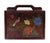 Brown Lacquer Wood Box With Colorful Graphic | Chairish