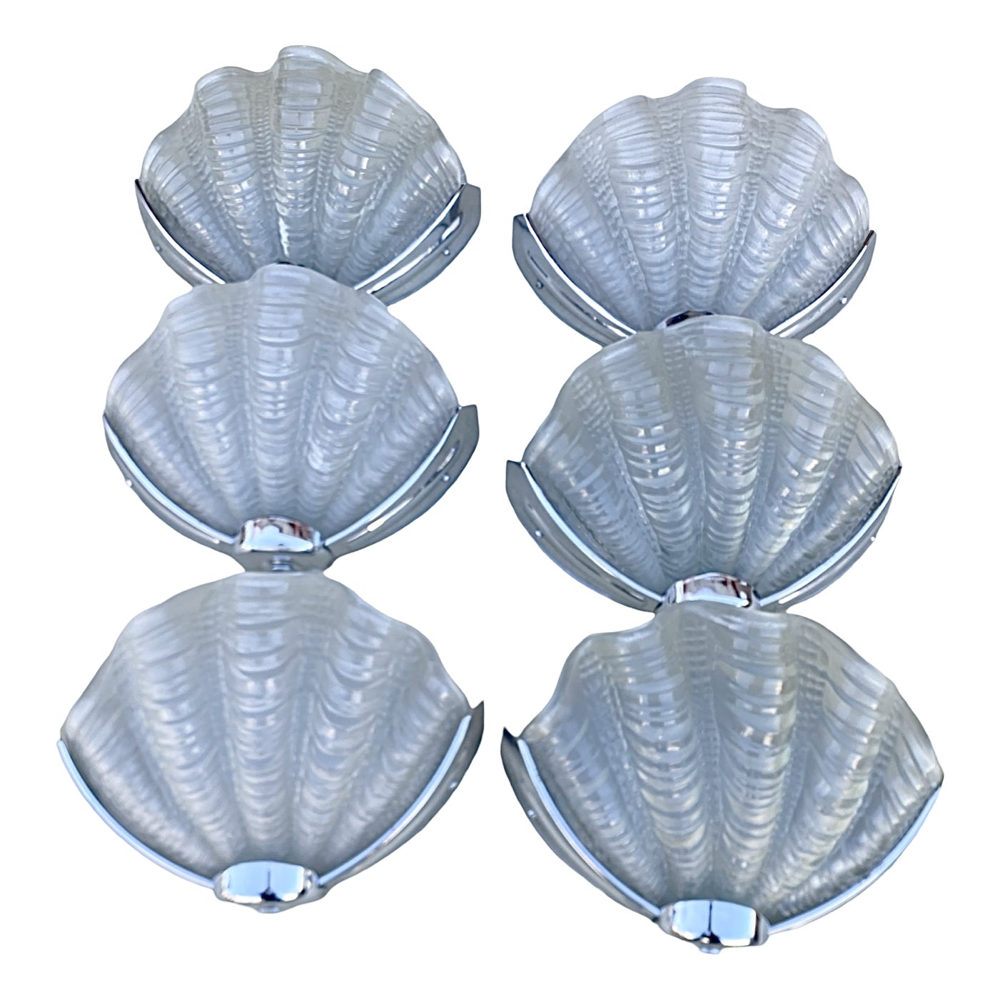 Art Deco Clam Shell Wall Lights, 1930s, Set of 6 | Chairish