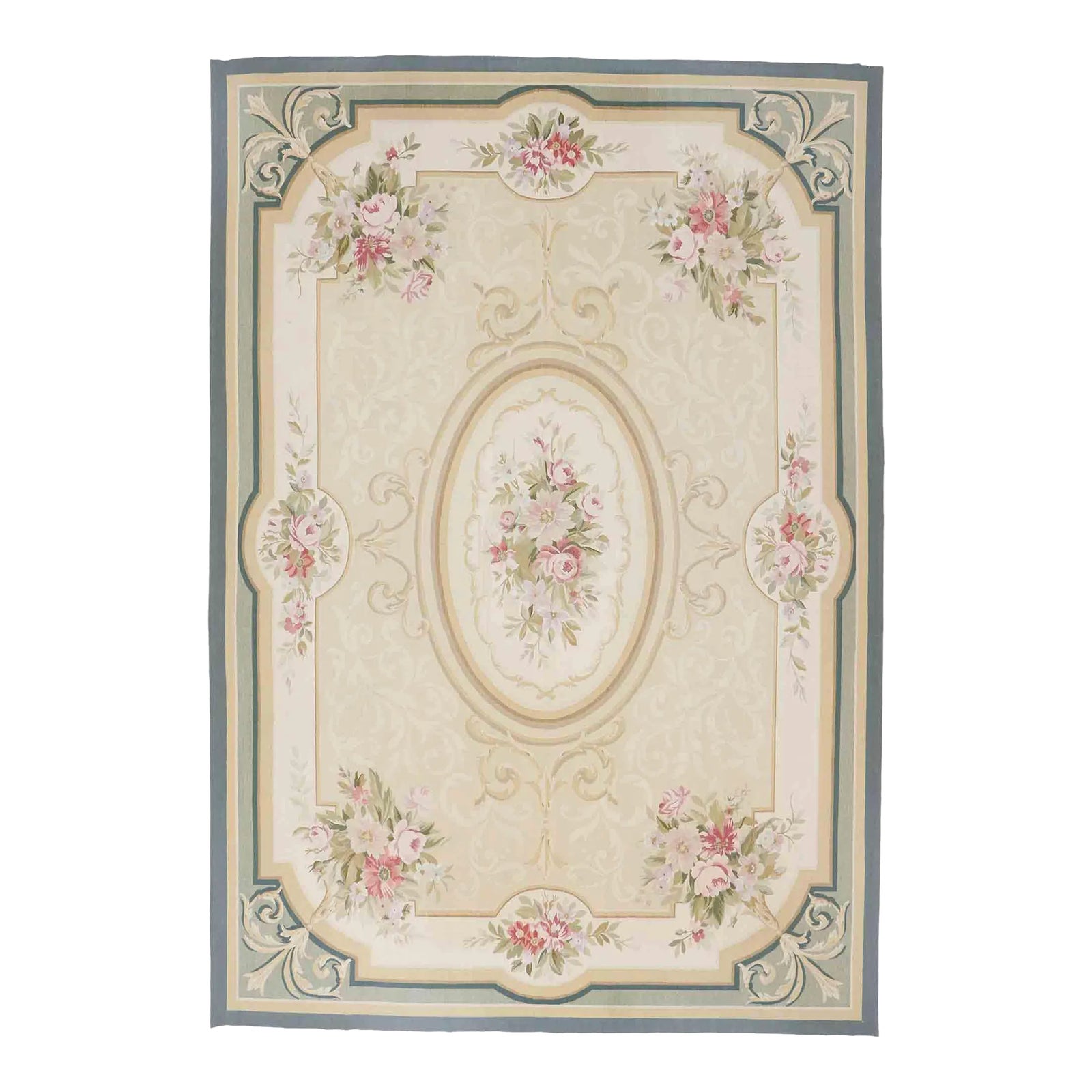 Vintage French Aubusson Rug - 09'07 x 14'00 | Chairish