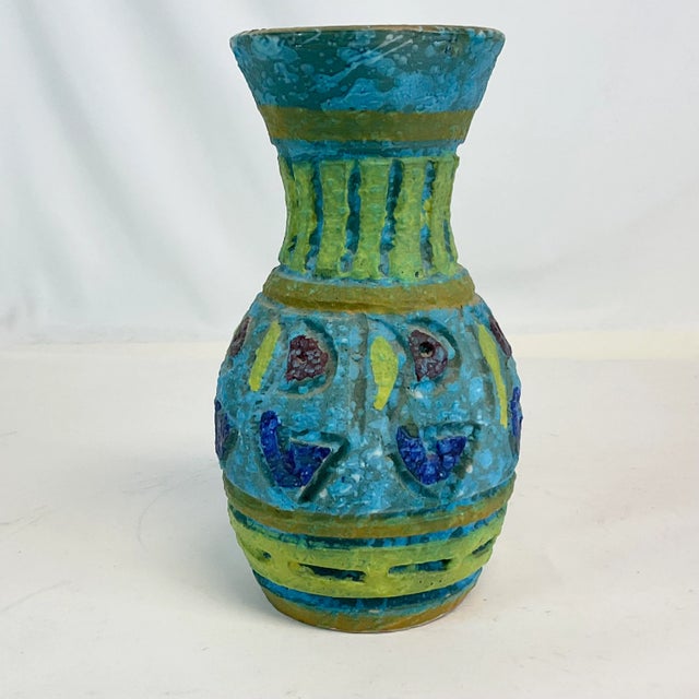 1960s Boho Chic Italian Bitossi Style Pottery Vase. | Chairish