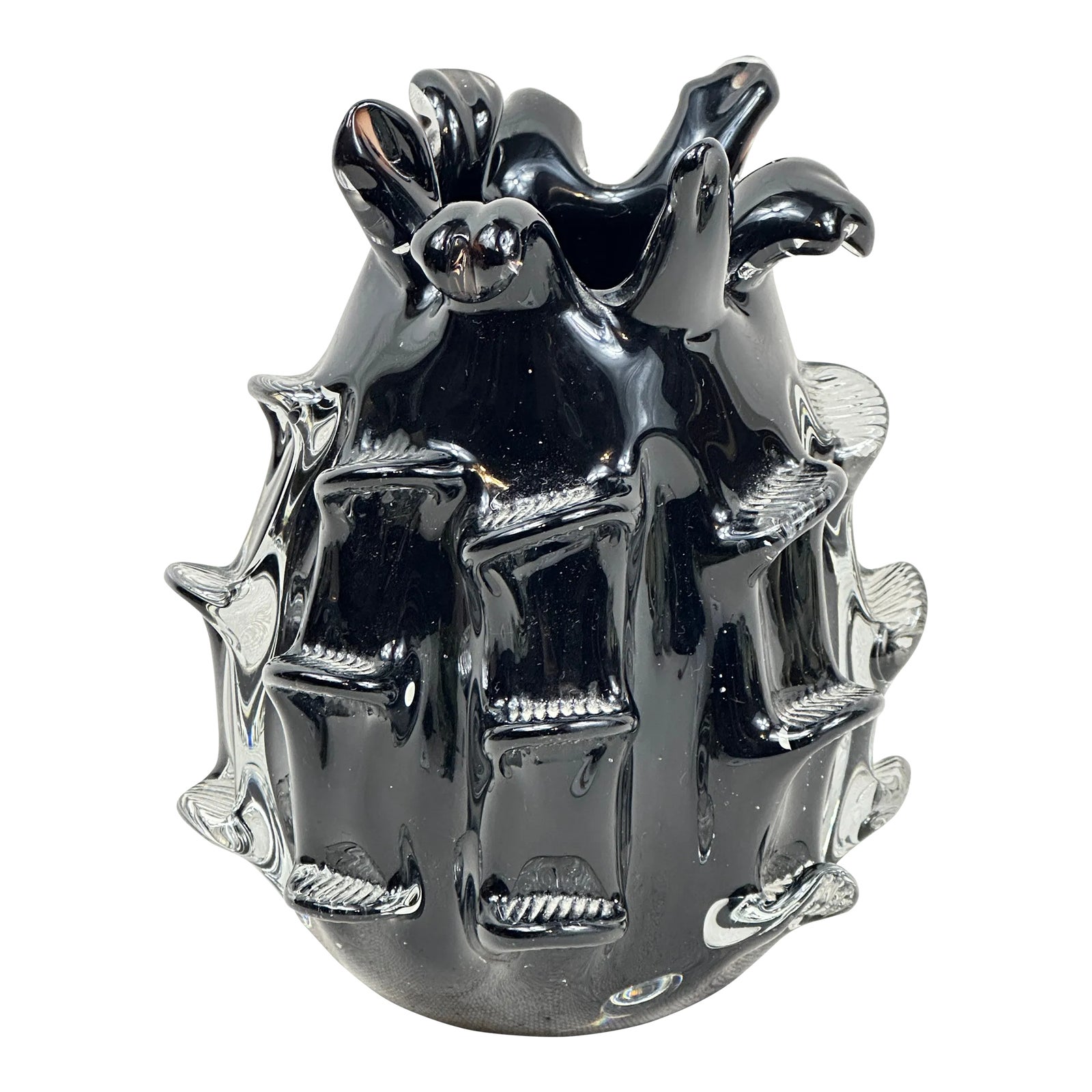 Vintage Murano Style Glass Vase | Chairish