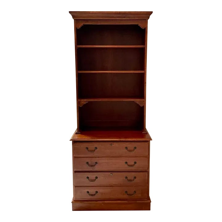 Ethan Allen Two Drawer Bookcase and Desktop | Chairish