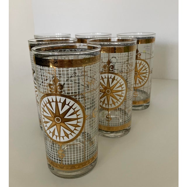 Vintage Georges Briard Nautical Highball Glasses Set of 6 | Chairish