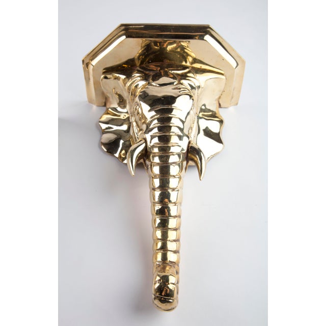 Solid Brass Elephants Sconces/Mini Shelves | Chairish