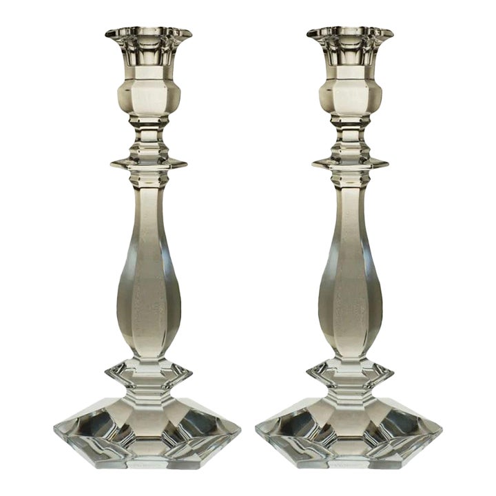 Classic Crystal Candlesticks Val St Lambert Lafayette Pattern Belgium ...