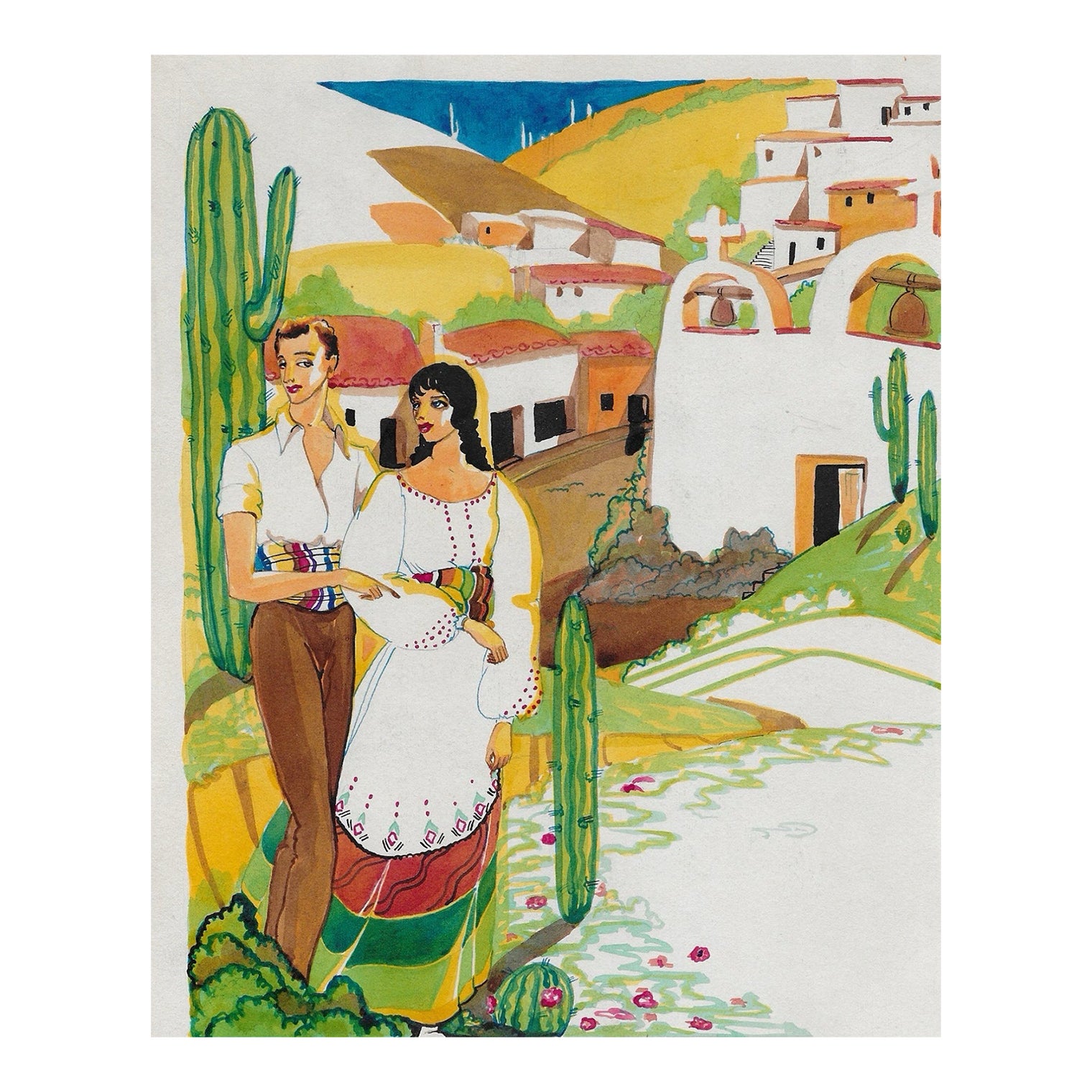 1931 Clifford Thompson South American Painting | Chairish