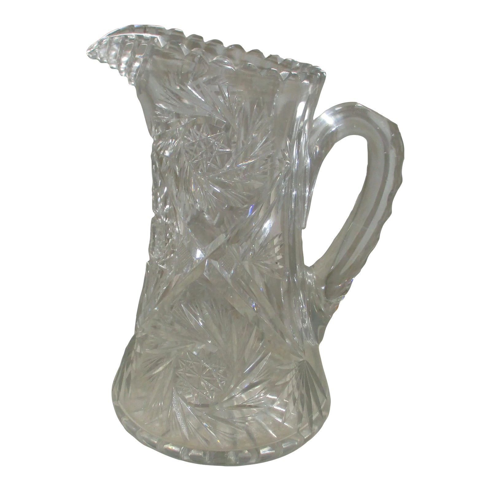 Antique American Brilliant Period Hobstar Design Cut Glass Pitcher ...