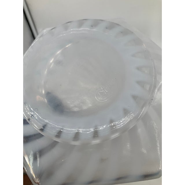 1980s Fenton Blue Ridge 80th Anniversary White Swirl Design Blue Handle ...