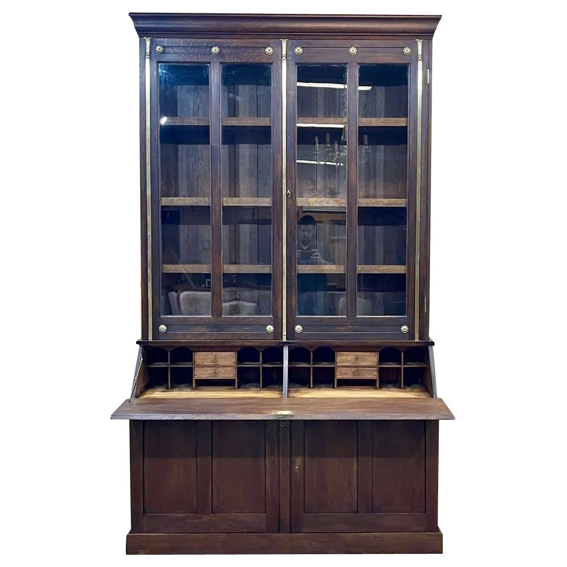 End of the 19th Century English Oak Library Scribe 1890s | Chairish