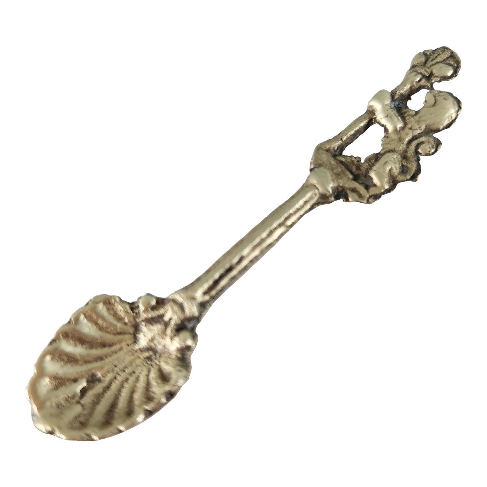 1960s Lion W Staff Mini Salt Cellar Spoon | Chairish