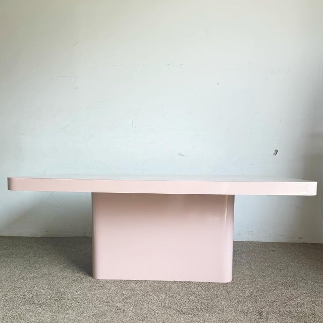 Postmodern Mauve Lacquer Laminate Dining Table | Chairish