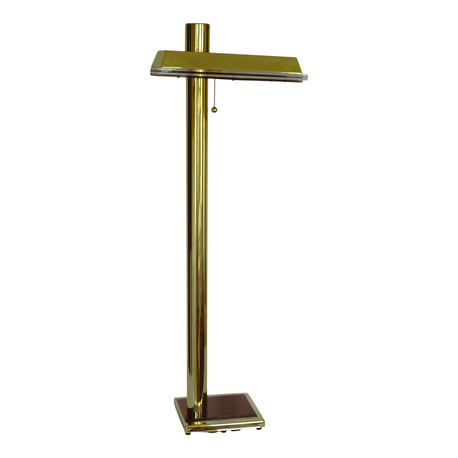 1980s Postmodern Tubular Brass Lucite Trim Floor Lamp | Chairish