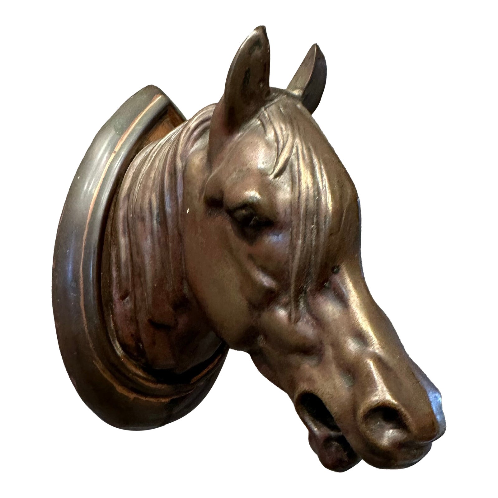 Vintage French Mid-Century Metal Horse Head Wall Mount | Chairish