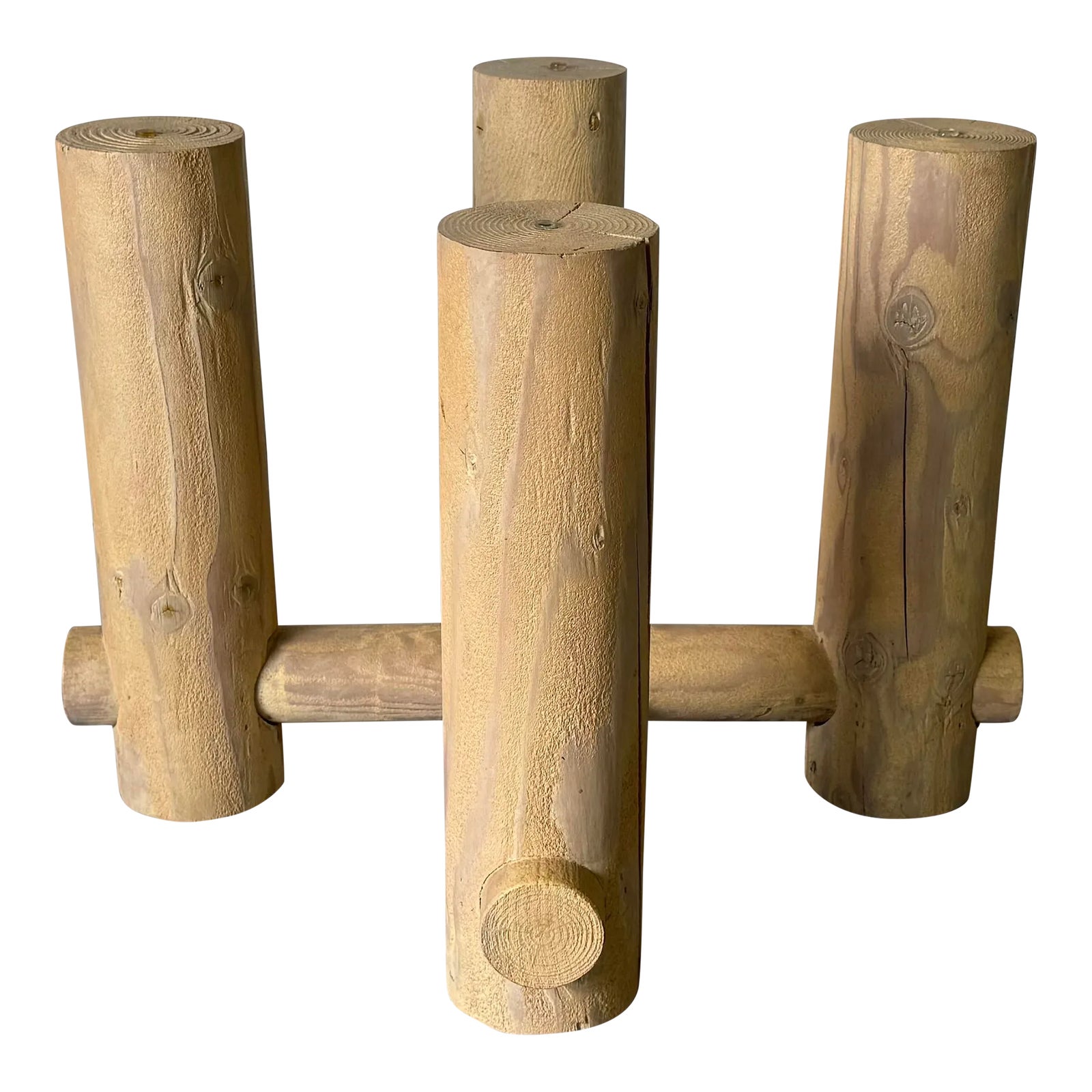 Postmodern - Style Rustic Wood Side Table Base | Chairish