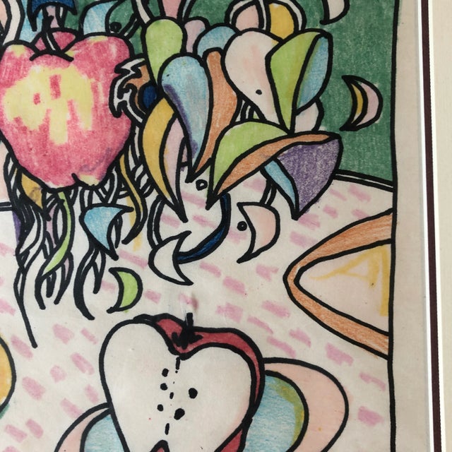 Original Jame Gilday Still Life With Fish & Fruit Colored Pencil ...